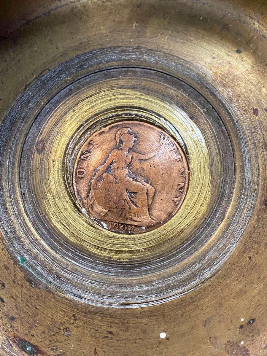 WW1 British 4.5 Inch Shell Case One Penny Ashtray