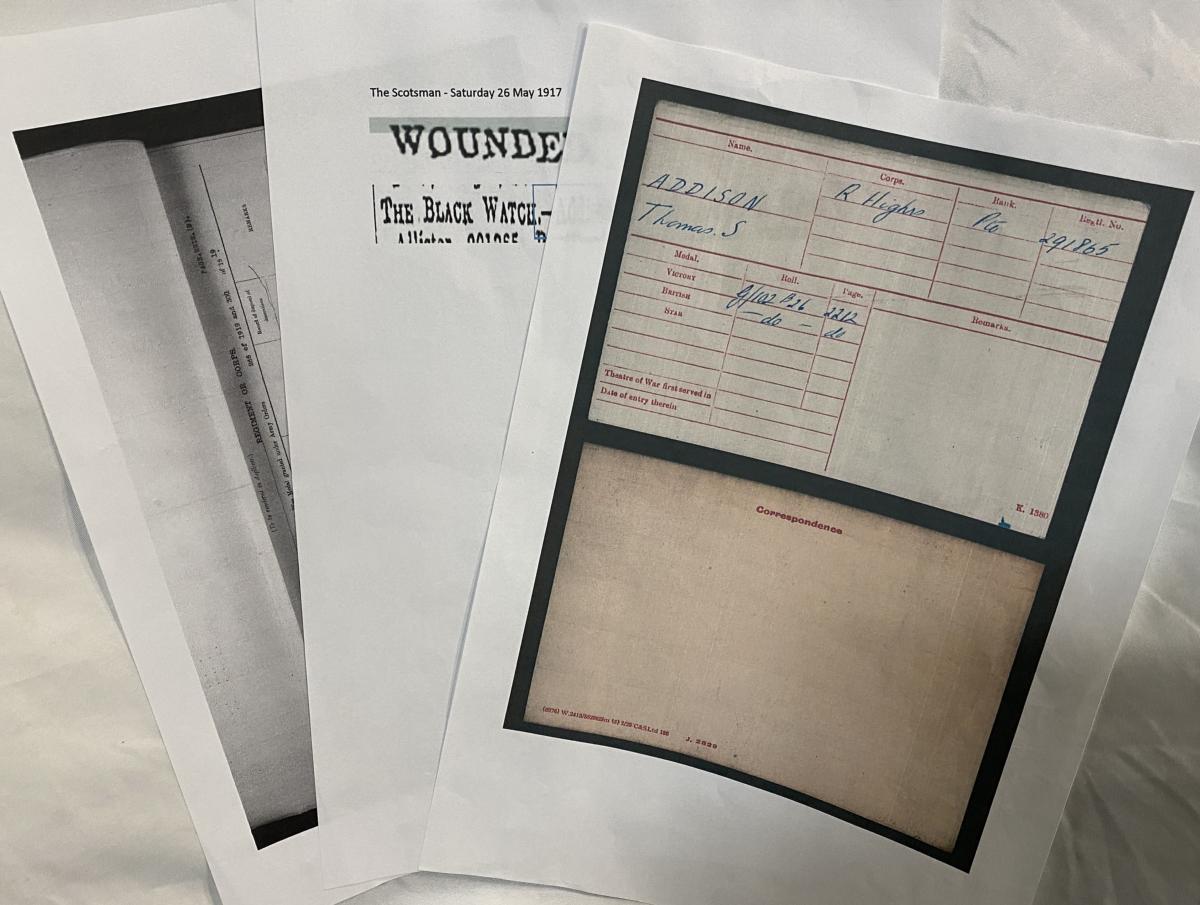 WW1 British War Medal To Royal Highlanders / Black Watch Wounded