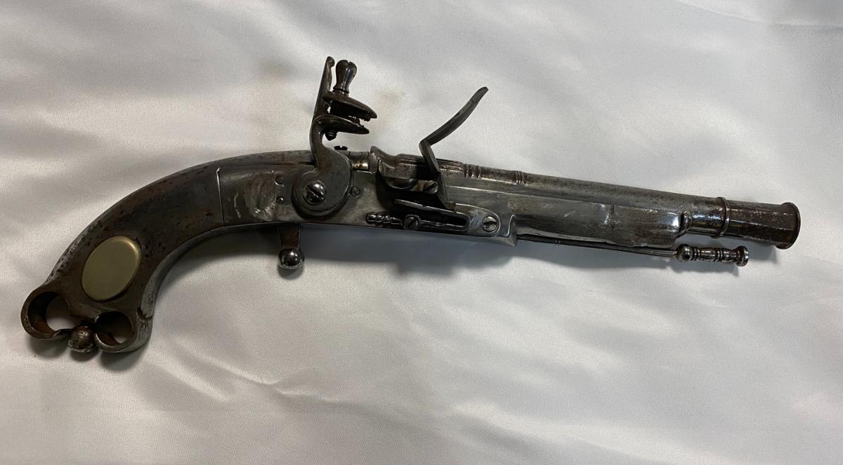 Replica Scottish Flintlock Pistol with Antique Finish