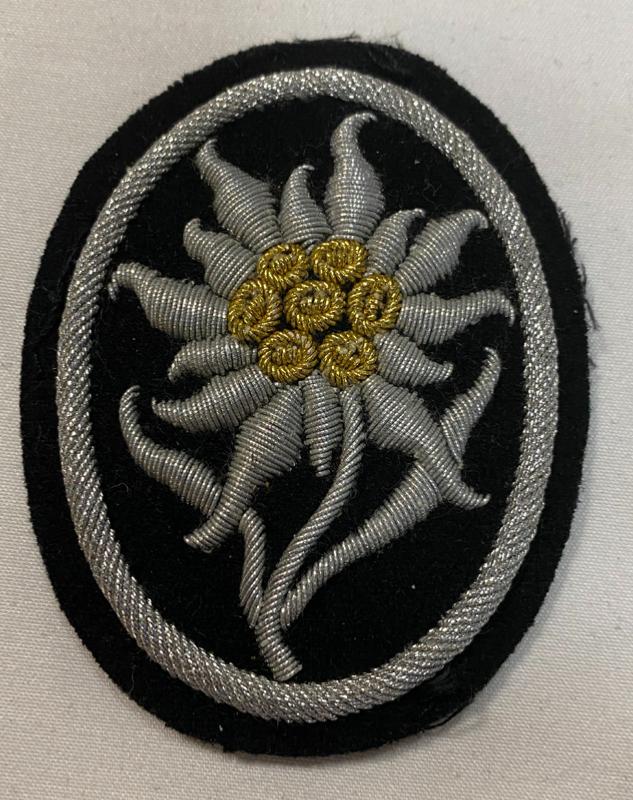 Replica WW2 German Waffen SS Officer's Gebirgsjager Edelweiss Sleeve Badge