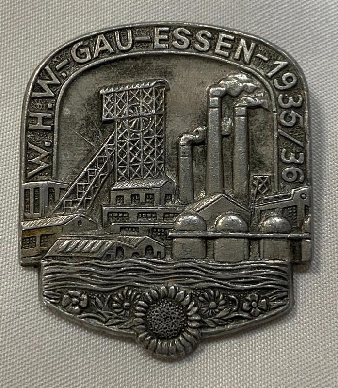 WW2 German W.H.W. Gau Essen 1935-36 Badge