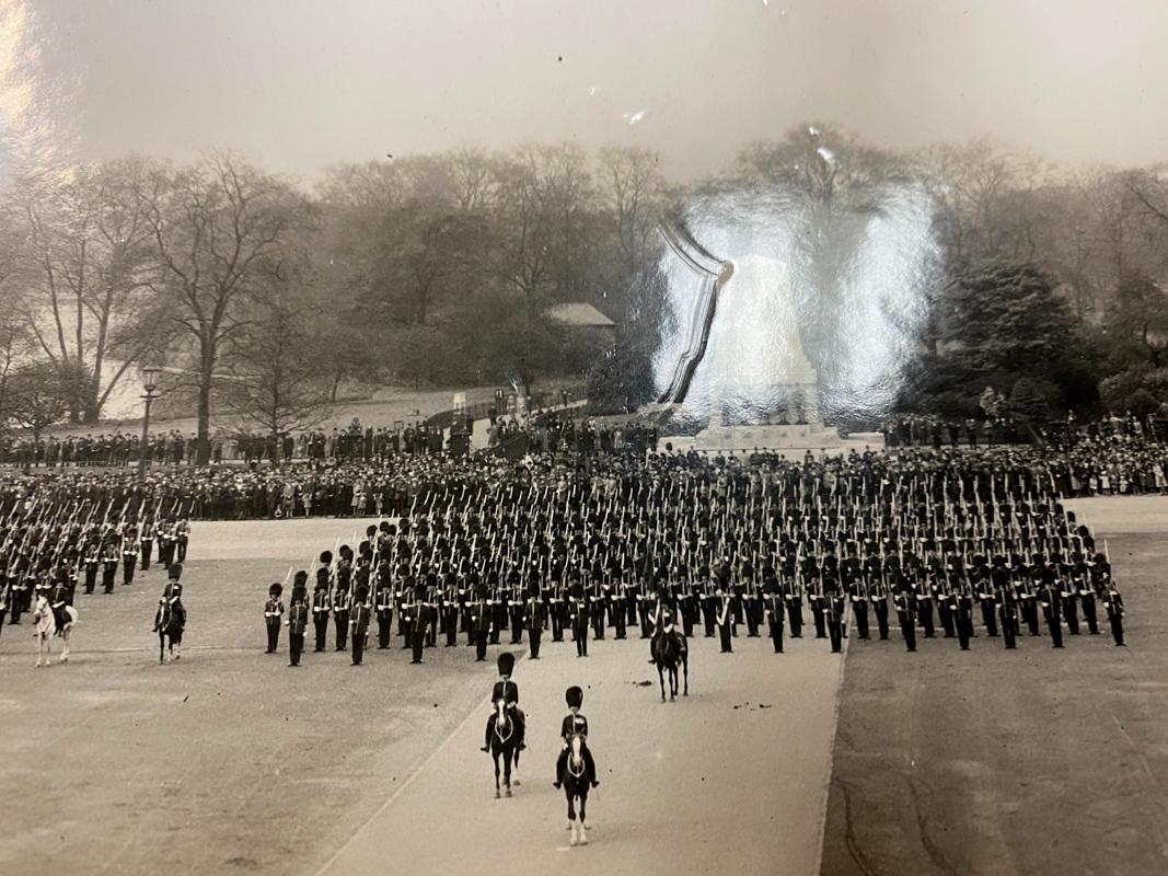 Grenadier Guards Inspection 1929 Carded Photograph